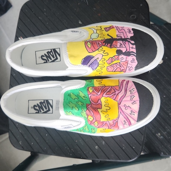 Shoes | Canvas Vans Rick And Morty Painted | Poshmark